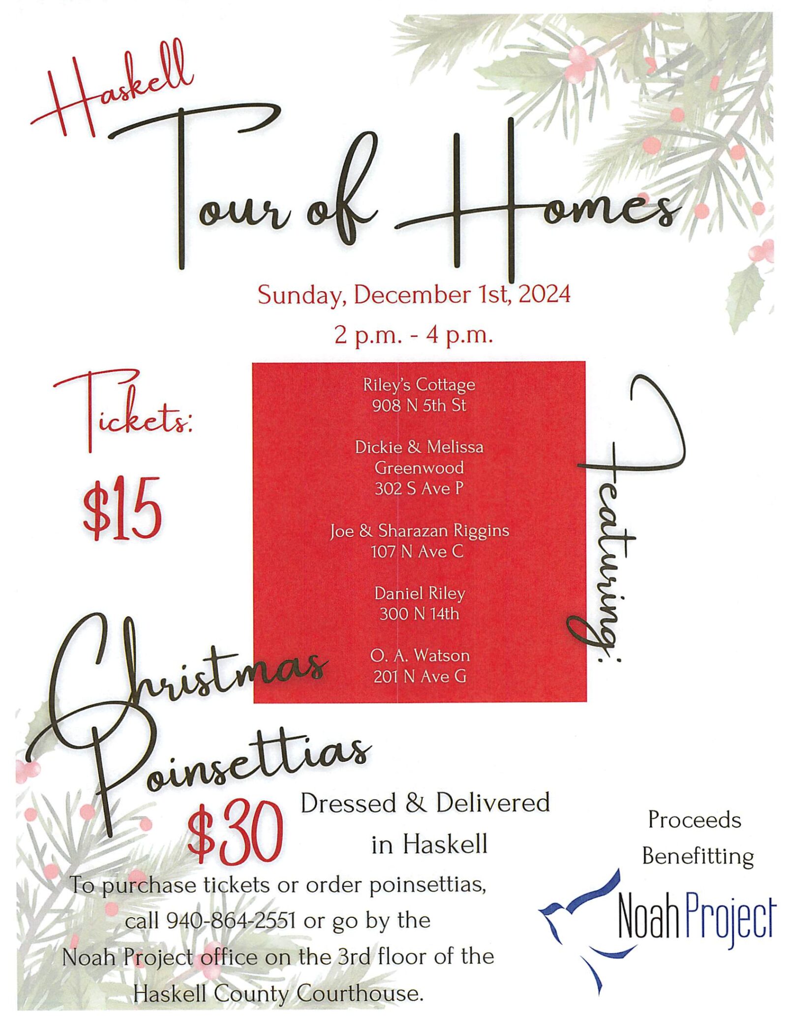 Noah Project 2024 Tour of Homes Fundraiser - CITY OF HASKELL